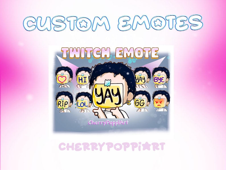 Cute Custom Chibi Emotes, Twitch, Discord, Youtube (6 Pack) - Etsy