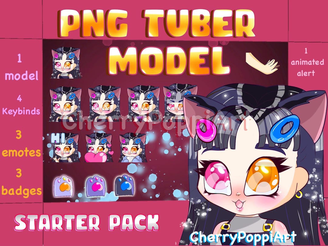 PNGTUBER MODEL , Pngtuber , Emotes , Badges , Starter Pack , Vtuber ...
