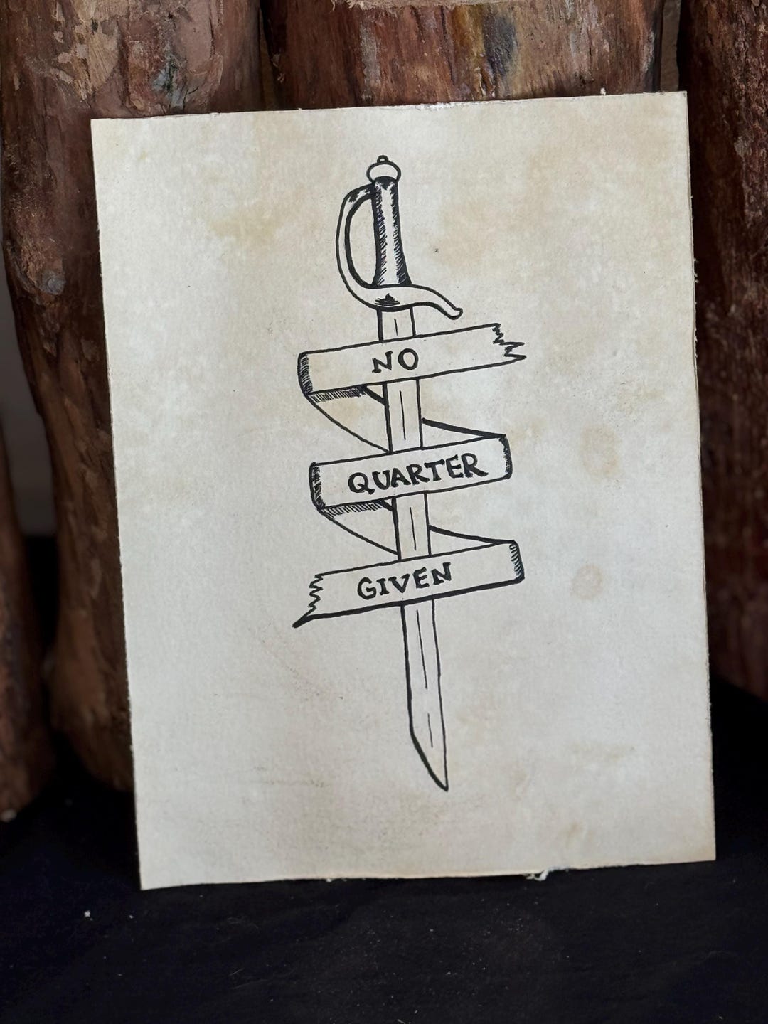 Pirate Postcards Sword and Banner Print - Etsy