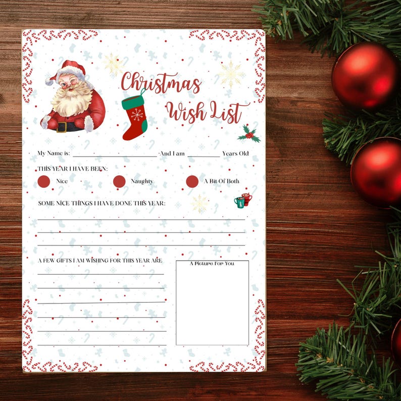 Printable Christmas Wish List Christmas Activity Christmas Printable ...