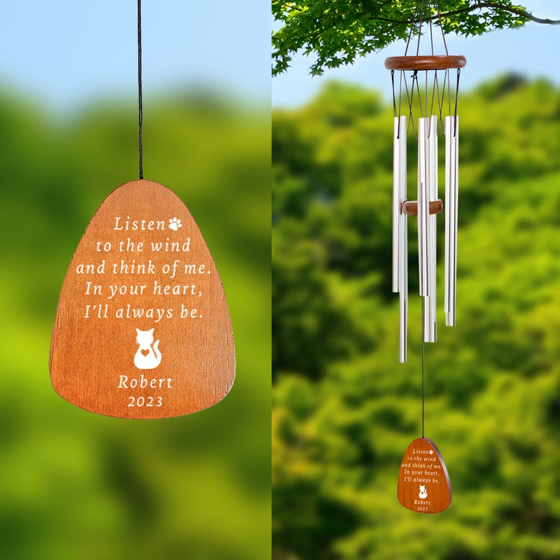 Wind Chimes Garden Cat - Etsy UK