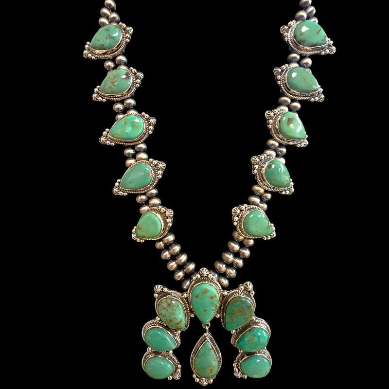 Green Turquoise Necklace - Etsy