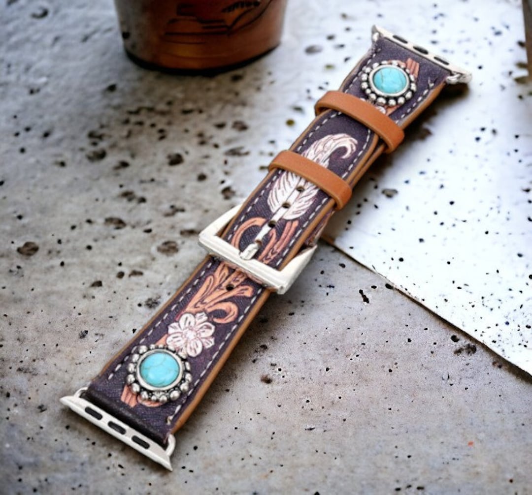 Apple Watch Western Bands With Stone 42/44/45mm - Etsy