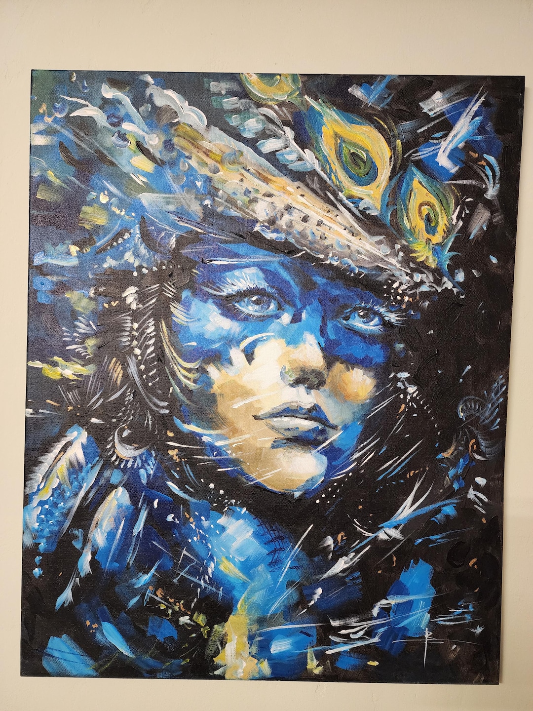 Art, Mysterious Portrait, Original Canvas Art, Expressive Realism ...