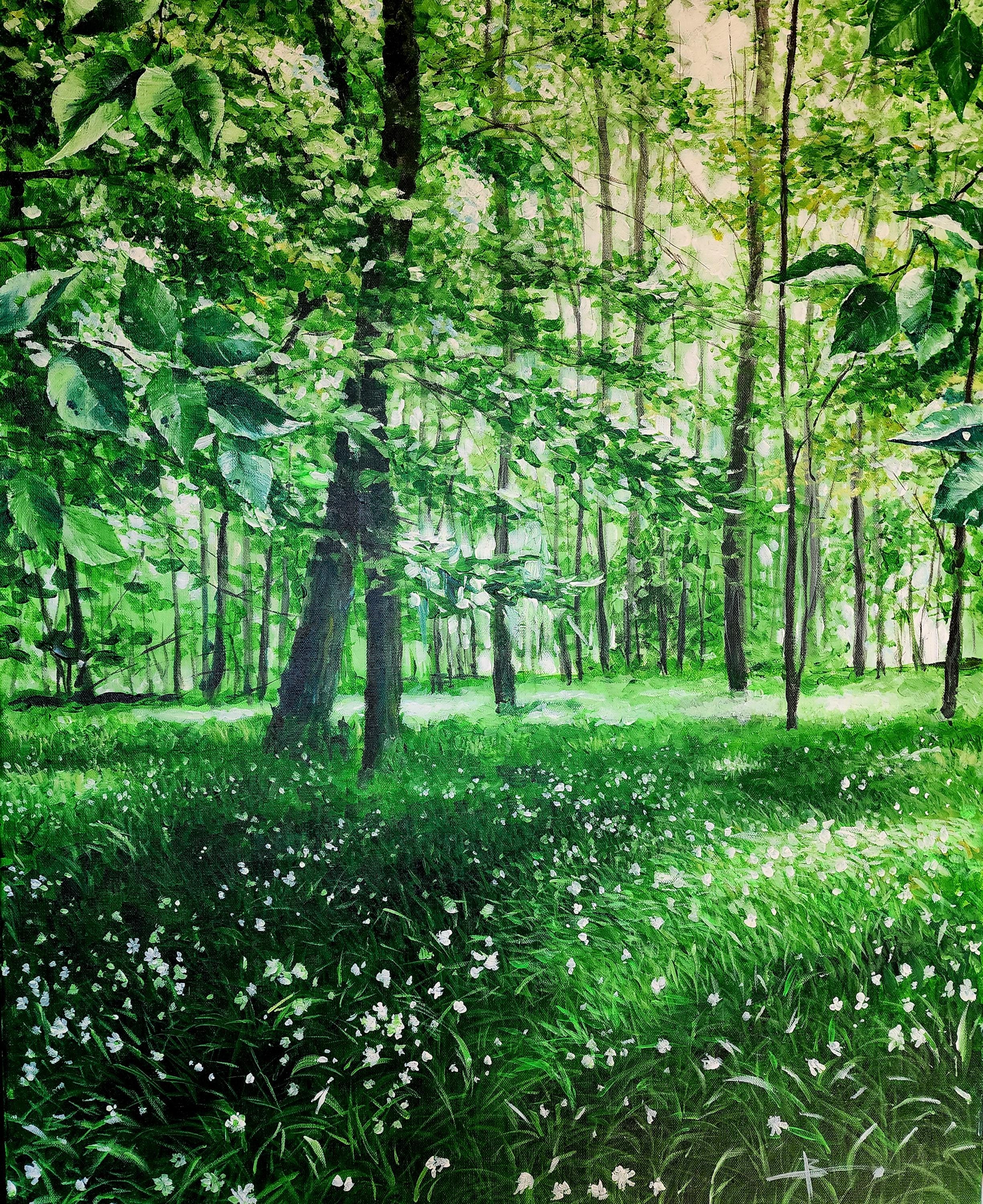 Summer Forest Acrylic Painting: Original Textured Flower Field Landscape Art (24x30 Inches) - Etsy