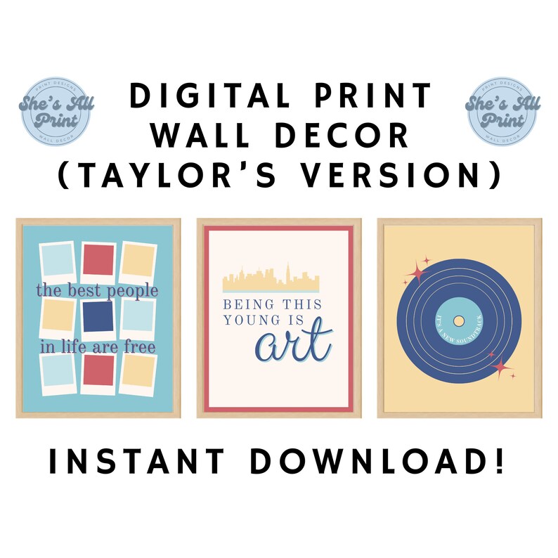 1989 Taylor Swift Wall Art Set taylor's Version Set of 3, Album ...