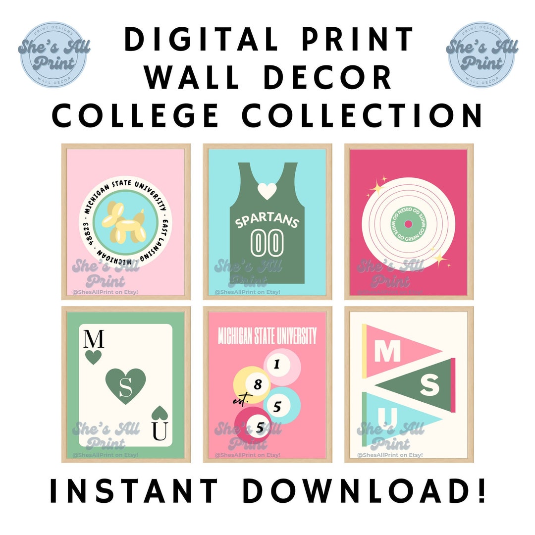 Michigan State University Preppy Digital Print College Collection Set ...