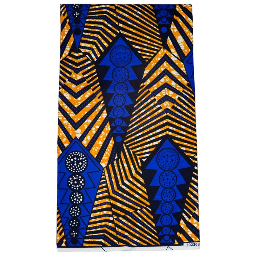 Blue African Print Fabric, Top Quality Cotton Fabric, by the Meter for ...