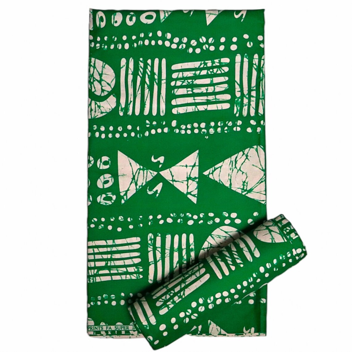 Green African Print Fabric, Soft Polyester, Batik Boho Style Fabric ...