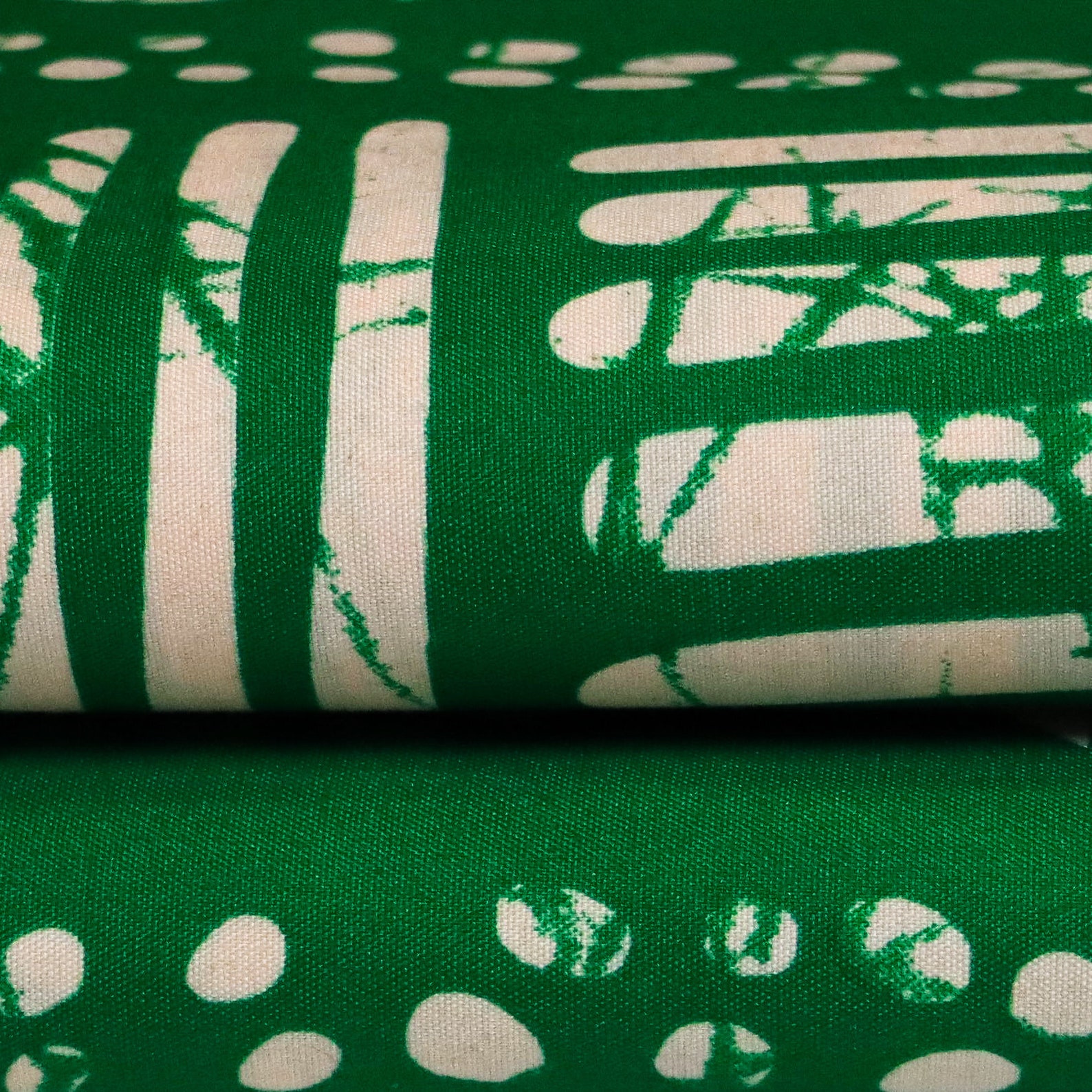 Green African Print Fabric, Soft Polyester, Batik Boho Style Fabric ...