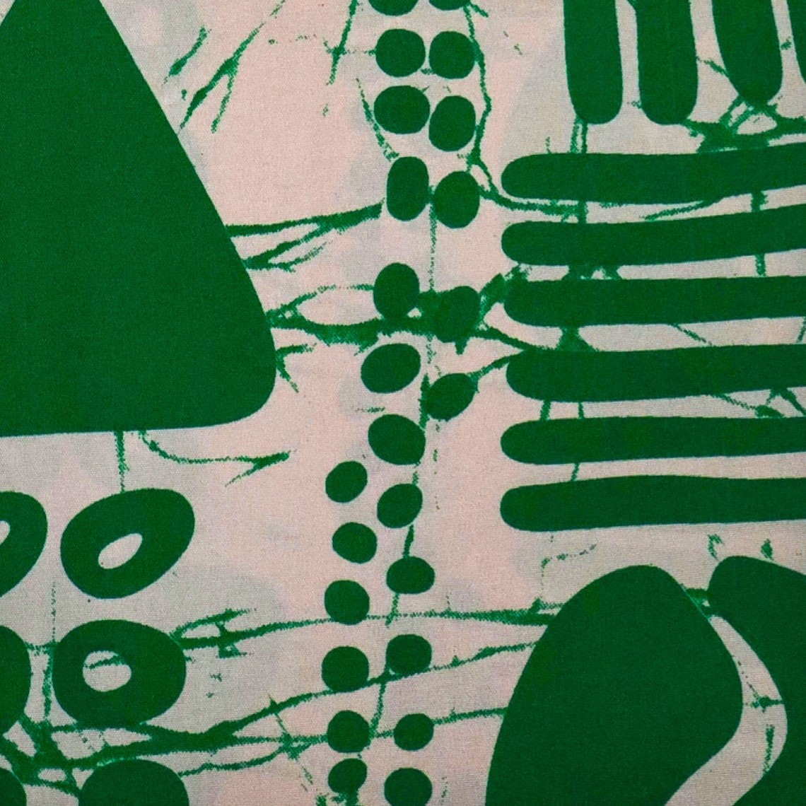 Green African Print Fabric, Soft Polyester, Batik Boho Style Fabric ...