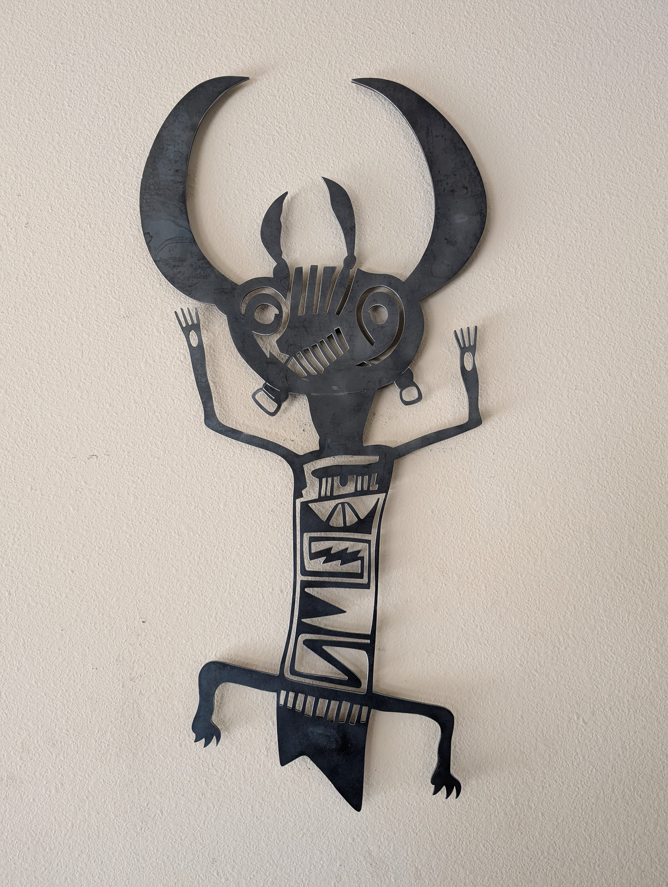 Hueco Tanks Pictograph - White Horned Dancer Metal Art - Etsy