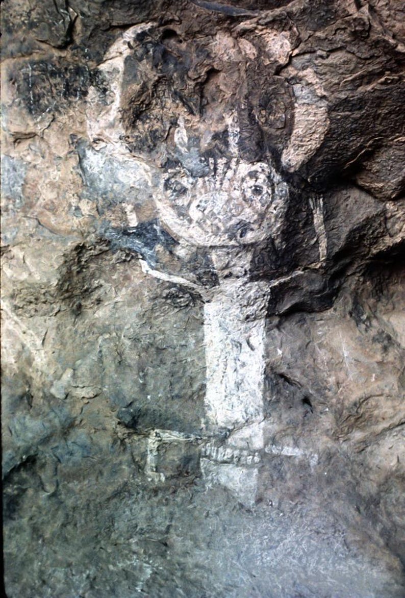 Hueco Tanks Pictograph - White Horned Dancer Metal Art - Etsy