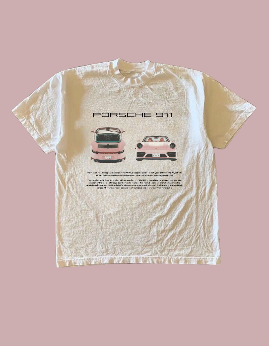 Pink Porsche 911 Retro Unisex Graphic Tee - Etsy