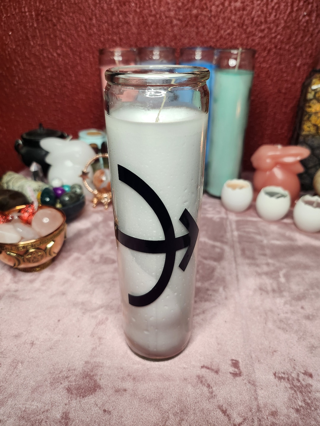 Artemis Rune Ritual Prayer Pillar Candle White Tall - Etsy