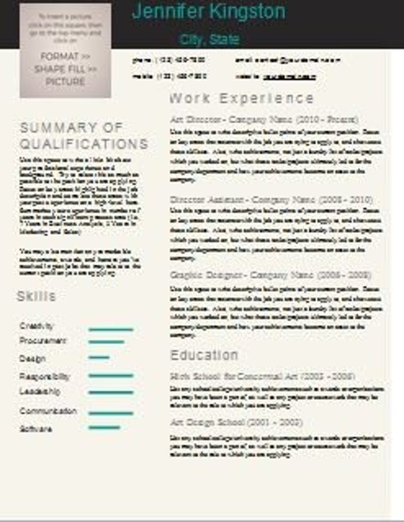 Modern & Stylish Resume Template - Etsy