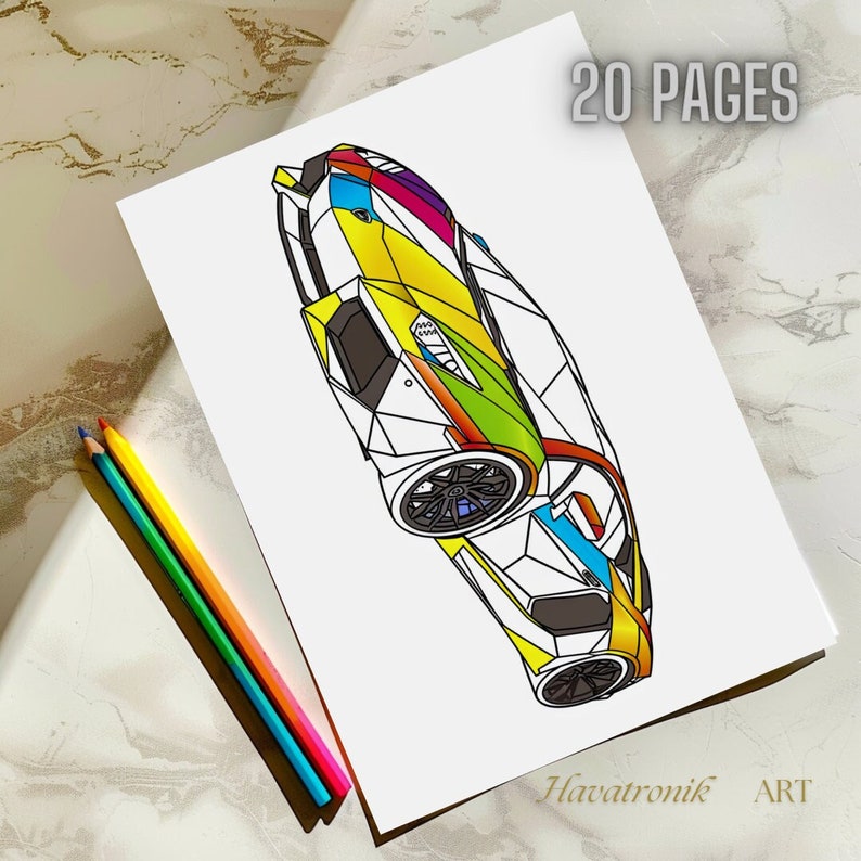 Cars Coloring Book 20 Pages -coloring Page for Kids and Adults -super ...