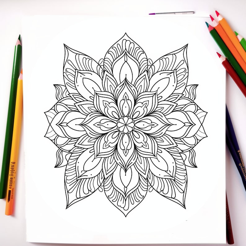100 Beautiful Mandala Coloring Pages, Printable Coloring Pages, Adult ...