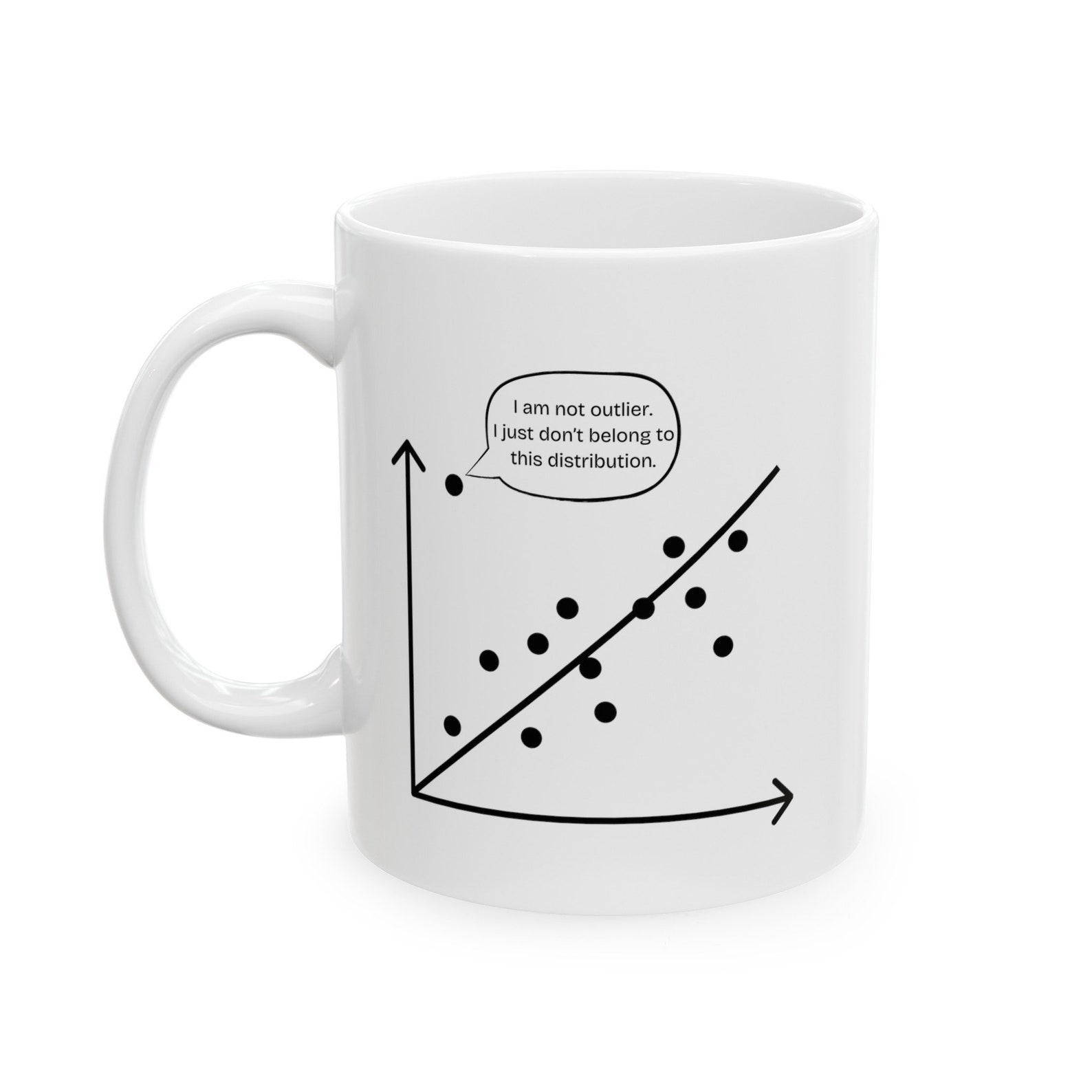 Outlier and Distribution - Funny Statistics Mug for Gifts ...