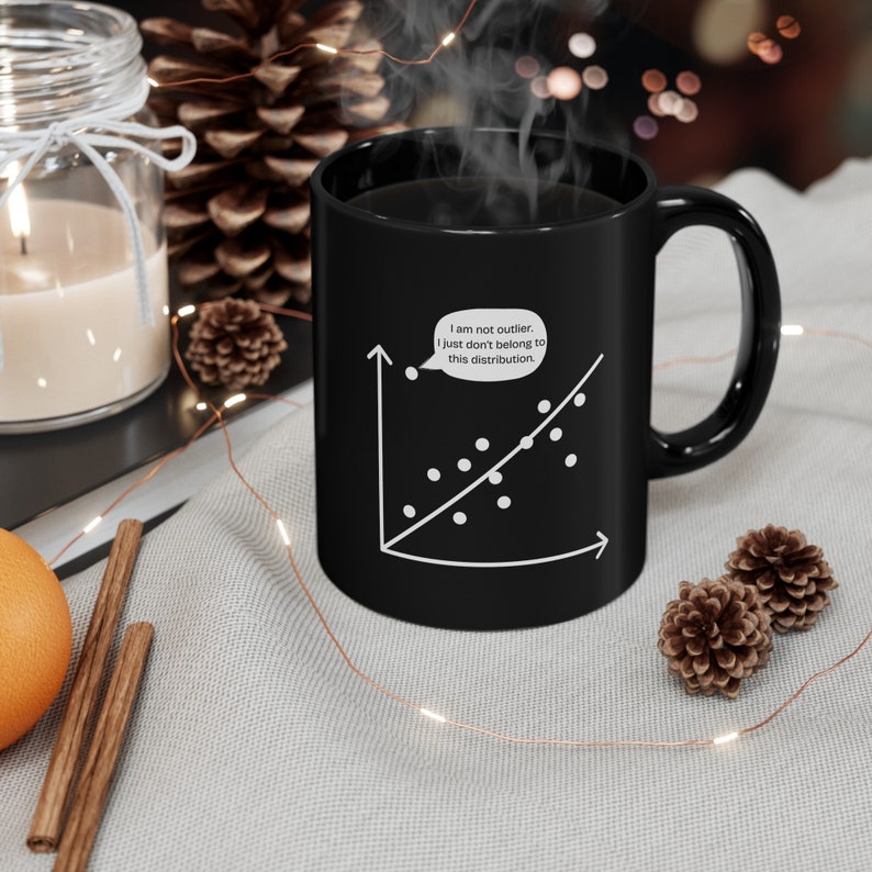 Outlier and Distribution - Funny Statistics Mug for Gifts ...