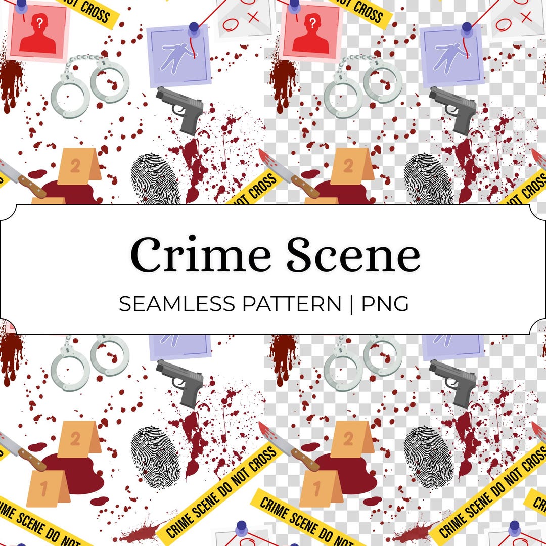True Crime Digital Paper (PNG Seamless Pattern Download) - Etsy