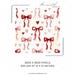 Red Ribbon Bows Seamless Pattern Digital Paper Messy Coquette ...