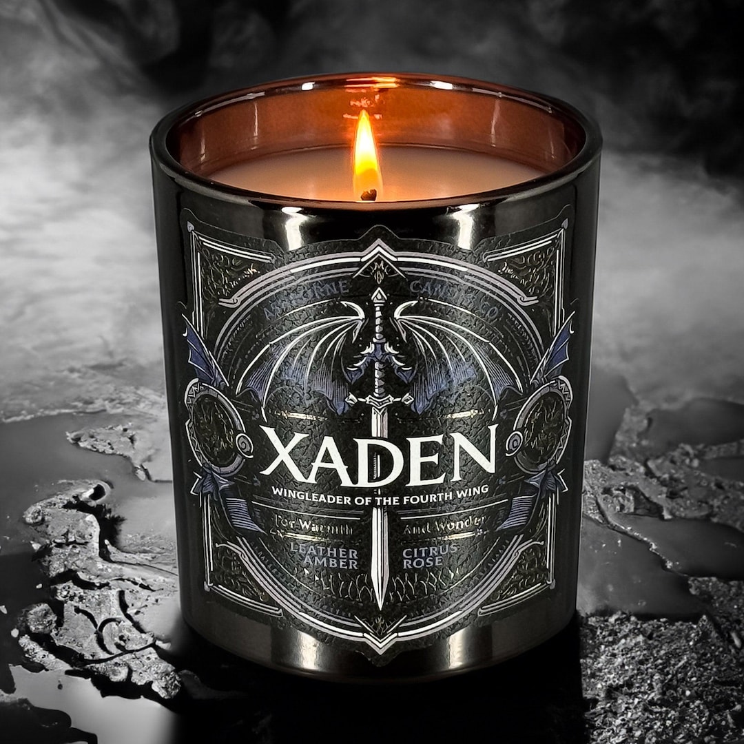 Xaden - Fourth Wing Inspired - 8oz Scented Candle - Leather, Mint ...