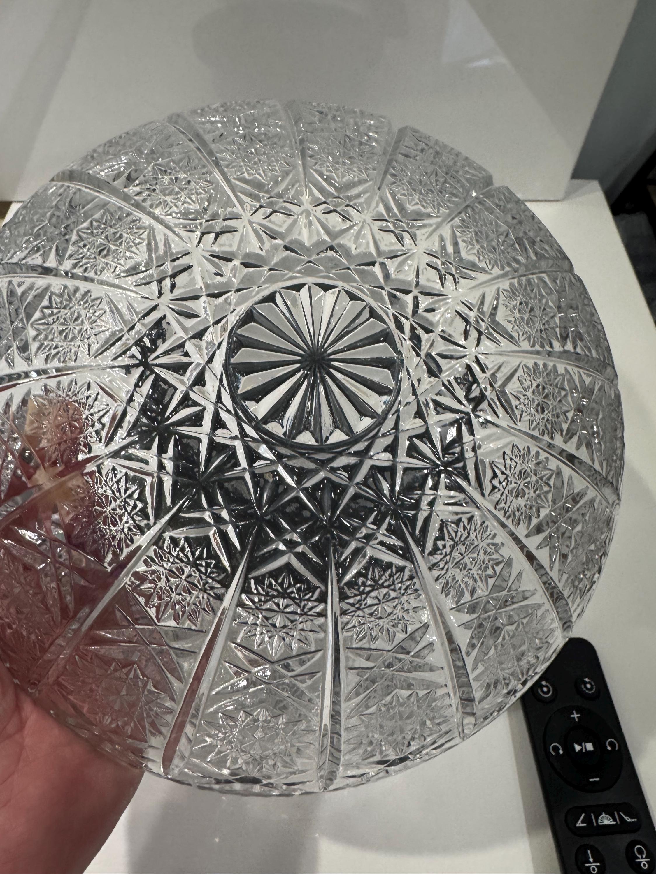 Antique American Brilliant Cut Glass Bowl: Hobstar & Fan Pattern - Etsy