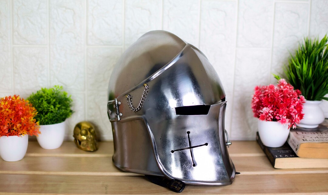 Medieval Knight Barbute Helmet for Halloween Gift for Cosplay Gift for ...