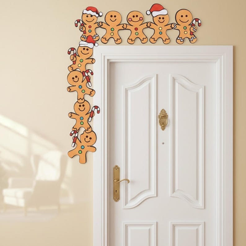 Gingerbread House Christmas Decoration, Door Corner Sign, Gingerbread ...