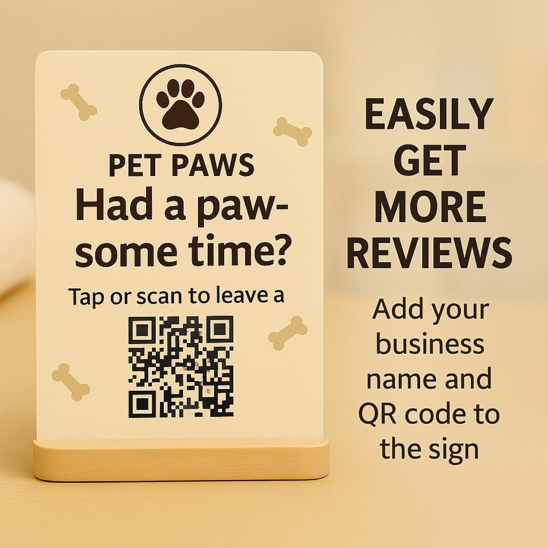 Custom Google Review QR Code Sign for Pet Shop - Personalized Acrylic ...