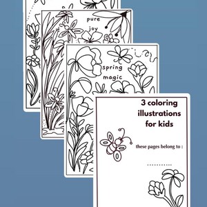 Kids Spring Flower Coloring Pages: Printable Illustrations (PDF File ...