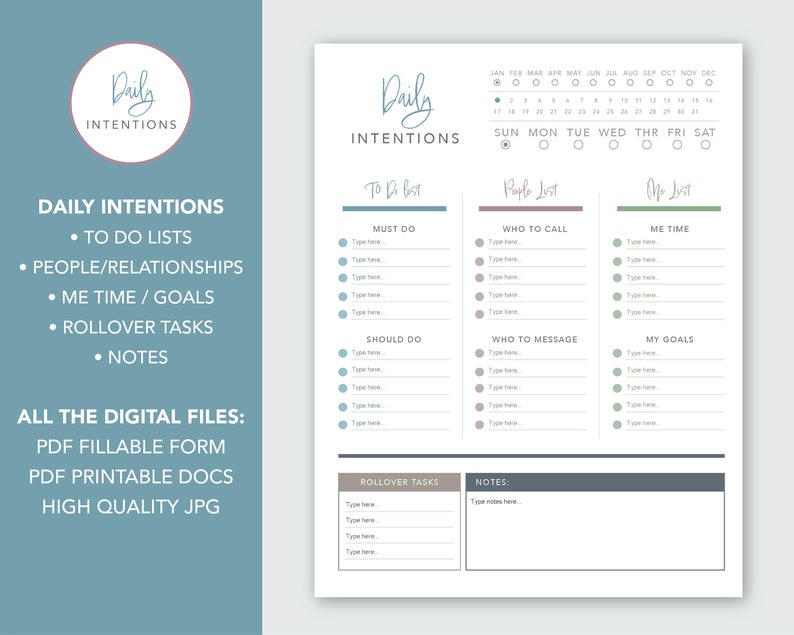 Editable Planner Bundle: Daily, Weekly, Monthly (digital Download) - Etsy