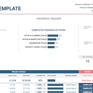 Ultimate Easy Project Tracker Template in Google Sheets - Etsy