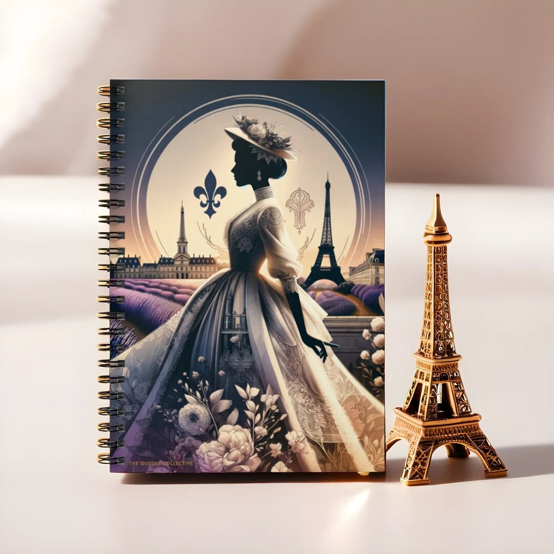 French Queen - Elegant 118 Page Spiral Notebook, Parisian Design ...