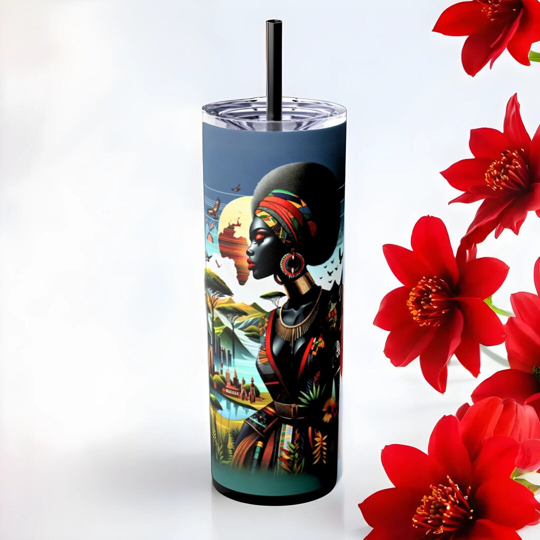 African Queen Tumbler Personalized Insulated Skinny, Cultural Travel ...