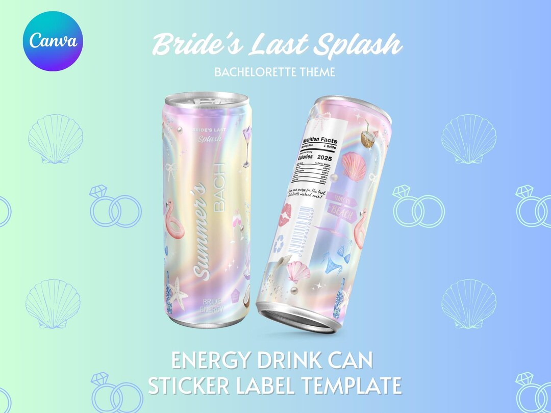 Bachelorette Party Energy Drink Can Label Template - Canva Customizable ...