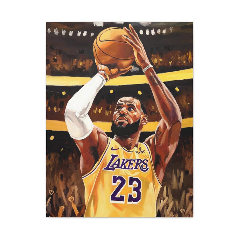Lebron James Lakers Painting Wall Art Sports Fan Home Room Decor ...