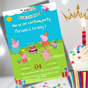 Editable Pig Birthday Invitation, Kids Birthday Invite, Pig Birthday ...