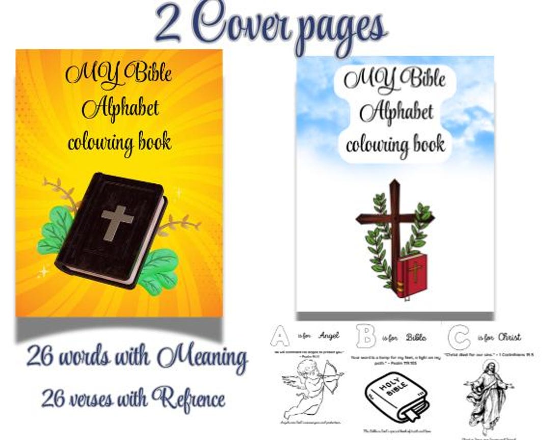 Alphabet Bible Coloring Book, ABC Bible Verse Activity, Christian ...