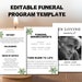 Minimalist Funeral Program Template, Simple Memorial (digital Download ...