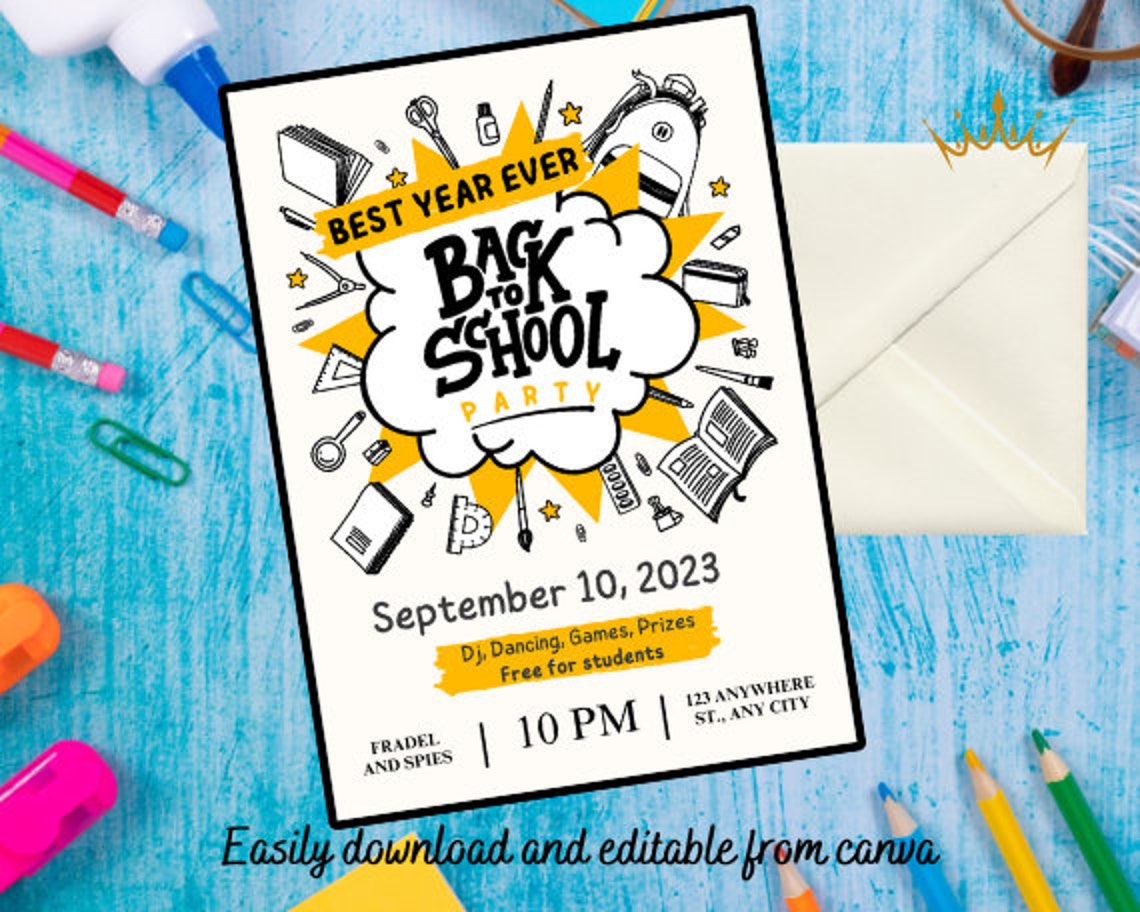 Editable Back to School Party Invitation, so Long Summer Bash, End of ...