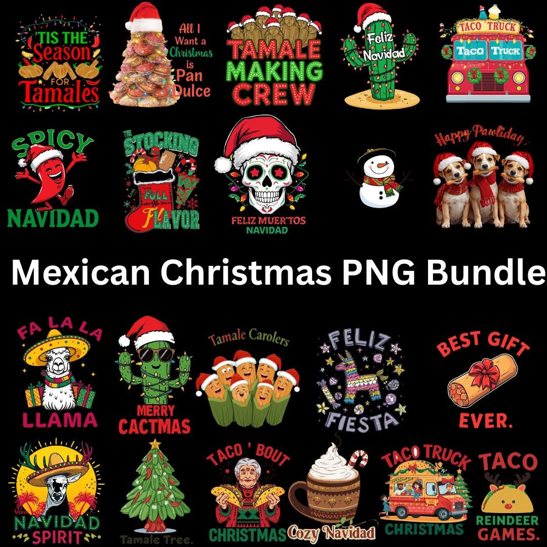 Mexican Christmas PNG Bundle | Funny Holiday Designs (digital Download ...