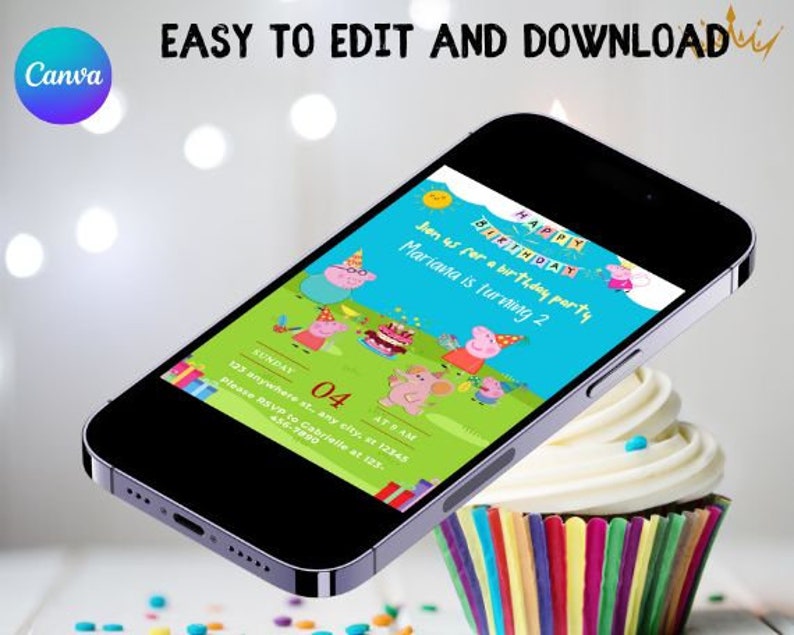 Editable Pig Birthday Invitation, Kids Birthday Invite, Pig Birthday ...