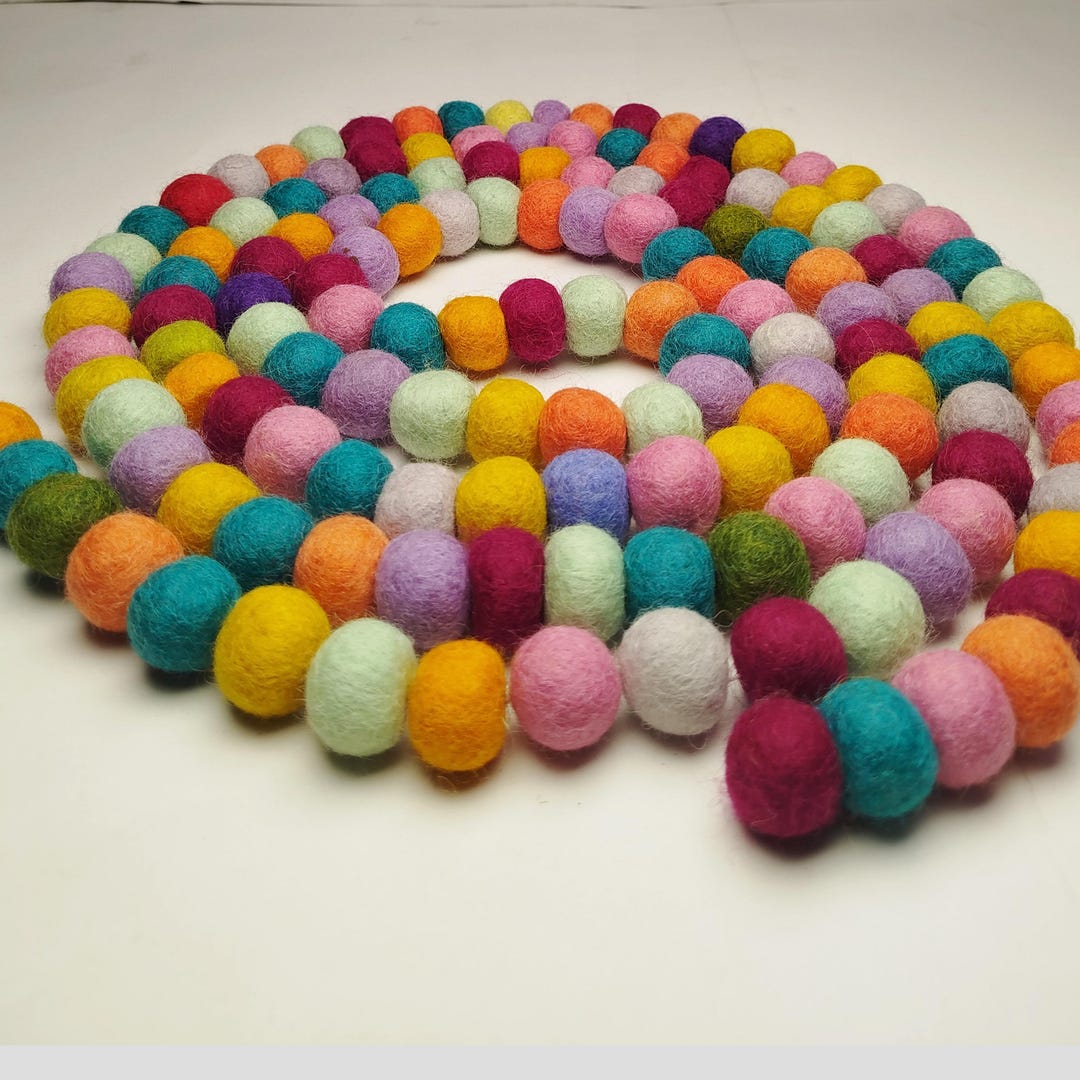 Handcrafted Felted Wool Christmas Garland 9ft 100% New Zealand Wool ...