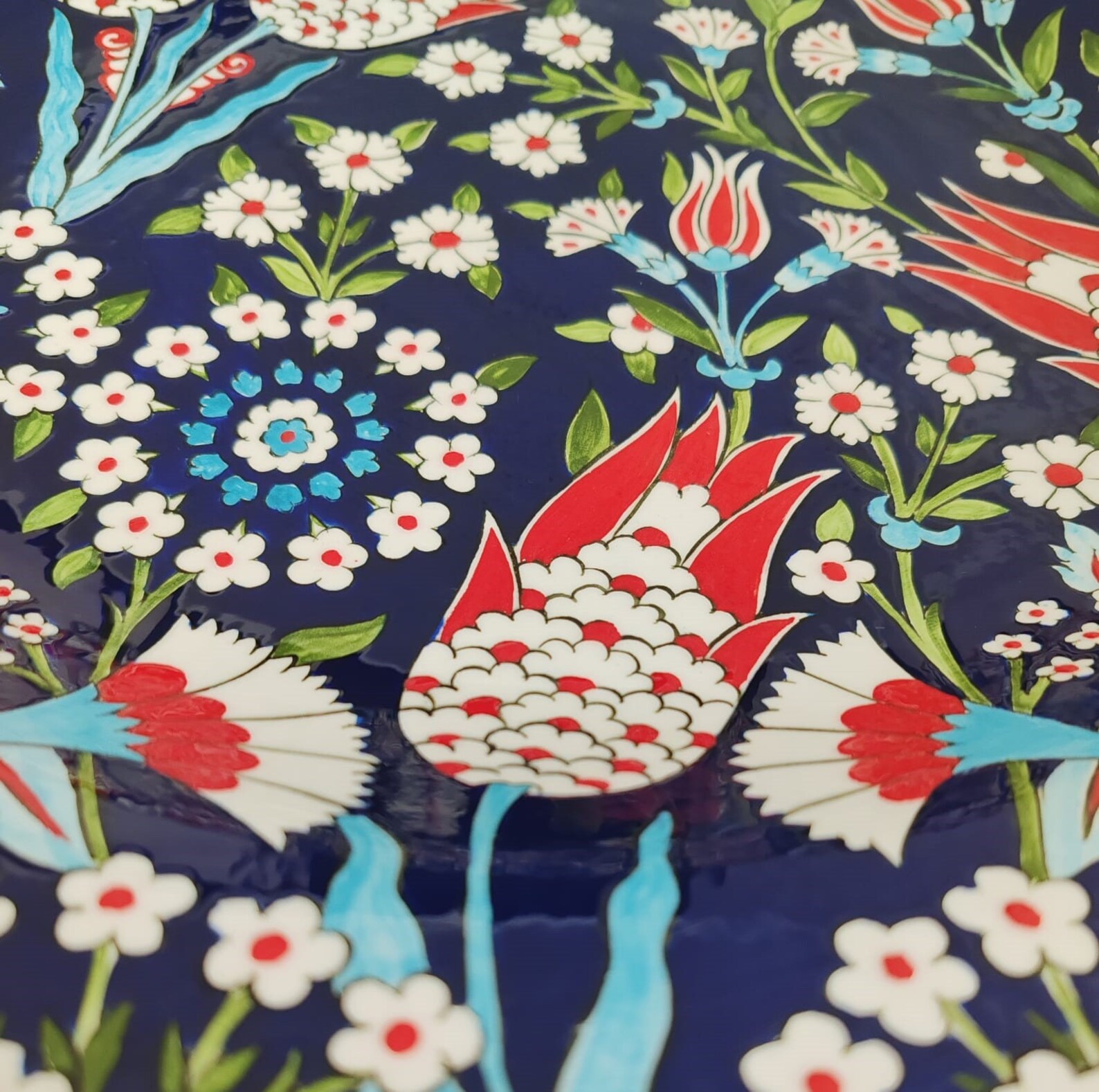 Turkish Ceramic Plate Handmade by Traditional Çini Art 40 Cm 15.7 ...