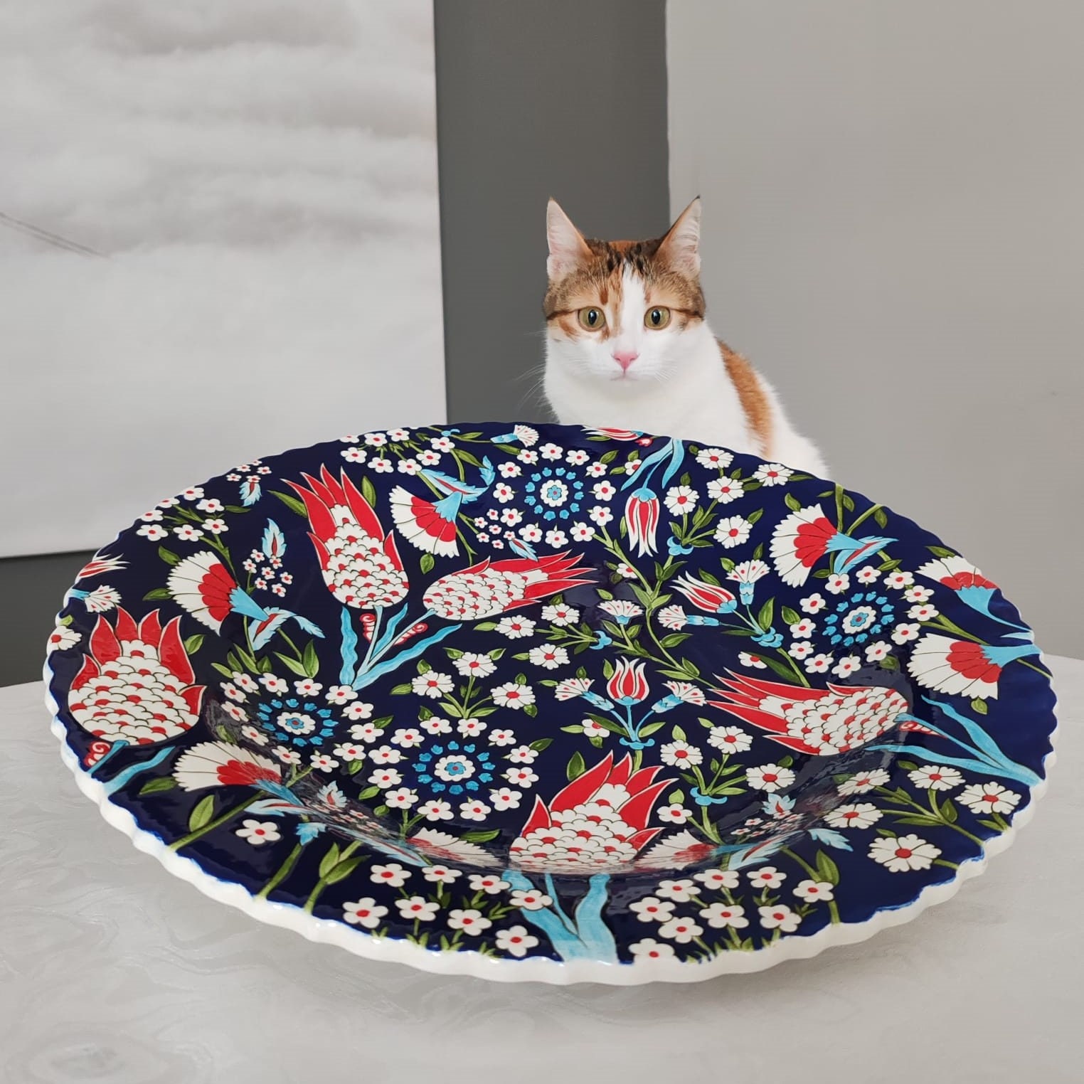 Turkish Ceramic Plate Handmade by Traditional Çini Art 40 Cm 15.7 ...