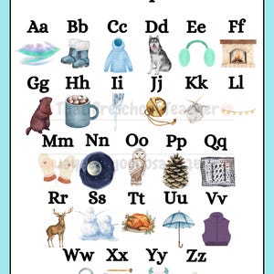 Alphabet Posters for Preschoolers - Seasonal Watercolor ABC Set - Learn ...
