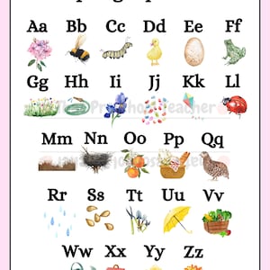 Alphabet Posters for Preschoolers - Seasonal Watercolor ABC Set - Learn ...