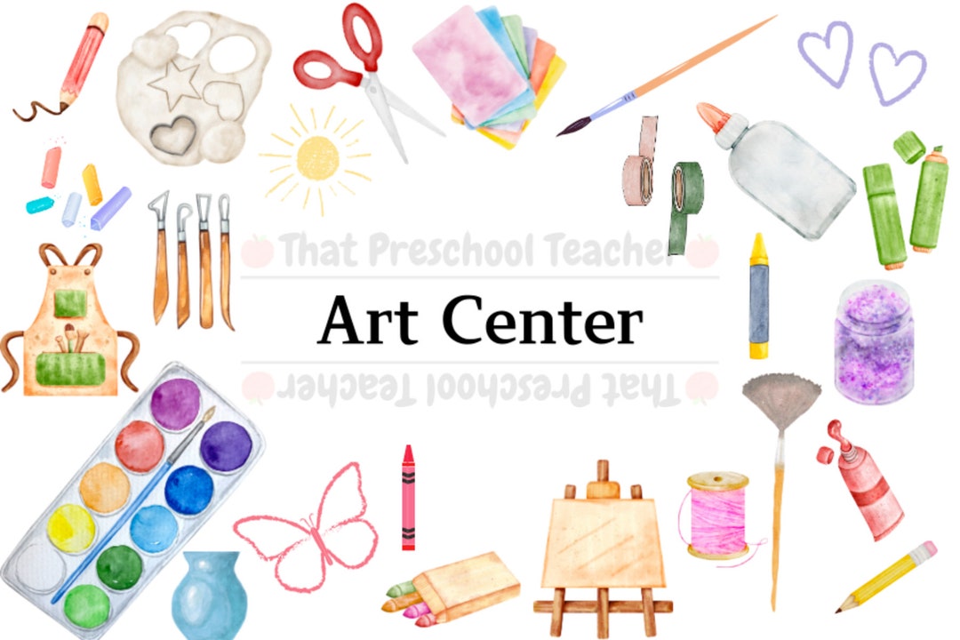 Classroom Center Label - Watercolor Theme - Etsy